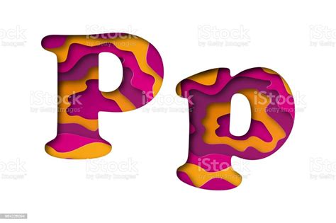 편지 P 종이 잘라입니다 벡터 일러스트입니다 0명에 대한 스톡 벡터 아트 및 기타 이미지 0명 기둥 머리 디자인 Istock