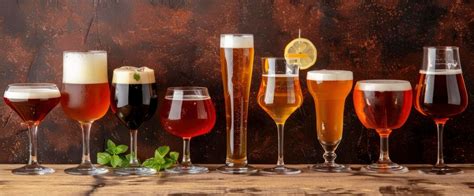 An Assortment Of Various Drink Glasses Including Beer And Fancy