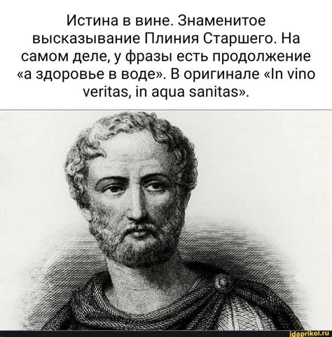 Истина в вине Знаменитое высказывание Плиния Старшего На самом деле у фразы есть продолжени