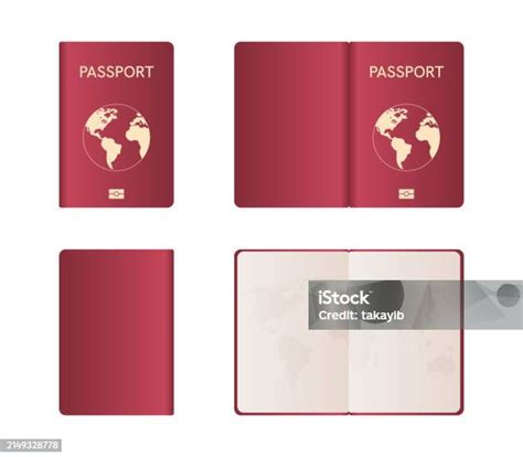 Vetores De Criativo De Passaportes Com Um Mapa Do Globo Isolado Em Um