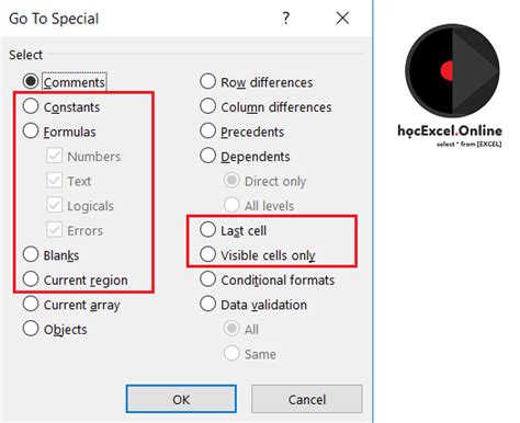 Hướng Dẫn Cách Sử Dụng Specialcells Trong Vba Học Excel Online Miễn Phí