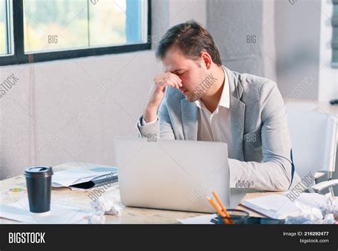 Frustrated Man Office Image Photo Free Trial Bigstock