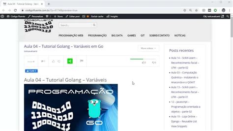 Aula 04 Tutorial Golang Variáveis Em Go Código Fluente
