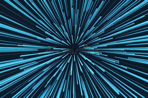 Blue Lines Radiating From Center Starburst Effect On Dark Background
