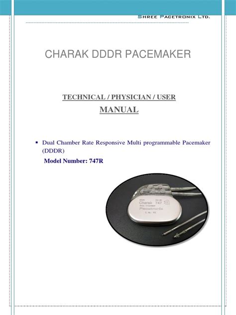 Manual Charak Dddr Pdf Artificial Cardiac Pacemaker Magnetic