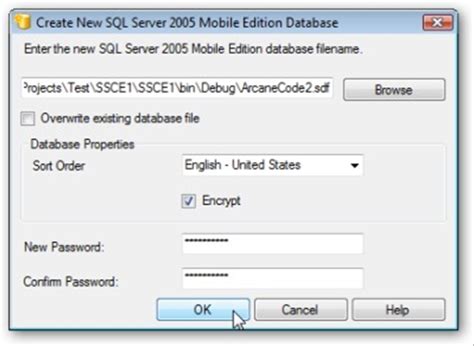 Creating A Sql Server Compact Edition Database Using Visual Studio Server Explorer Arcane Code