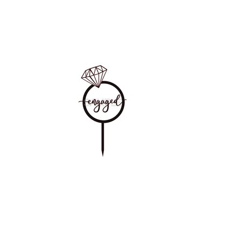 Engaged Cake Topper Svg Engagement Party Wood Cake Topper Etsy Uk