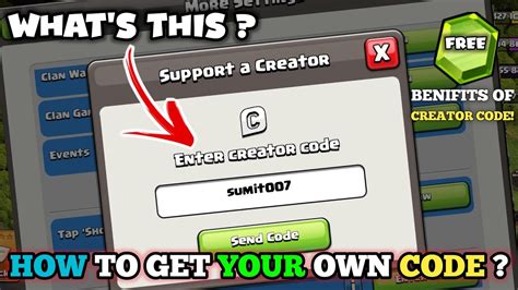 How To Get Your OWN Creator Code In Clash Of Clans YouTube