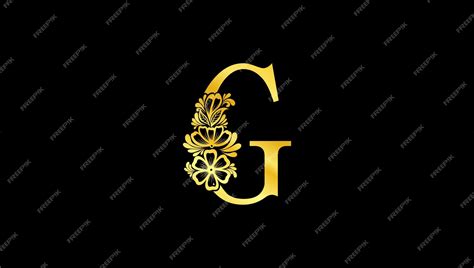 Alfabeto Floral Monograma Letra G Monograma Iniciales Logo Plantilla