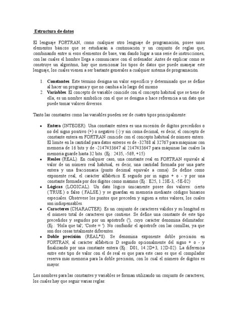 Manual De Fortran Basico Pdf Compilador Programa De Computadora