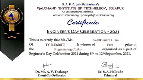 Safalkumar Jain On Linkedin Witsolapur Events Programming Witsolapur Contest