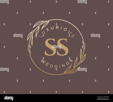 Ss Initials Letter Wedding Monogram Logos Template Hand Drawn Modern