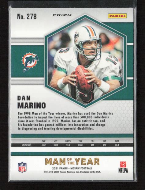 2021 Panini Mosaic Man Of The Year Mosaic Prizm 278 Dan Marino For