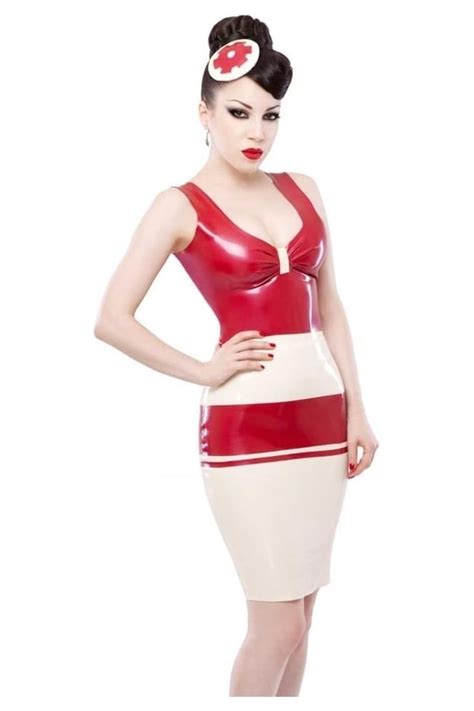 Panel Pencil Latex Rubber Skirt