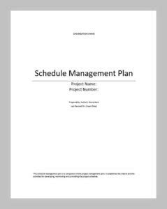 10 Free Schedule Management Plan Template Sample Schedule