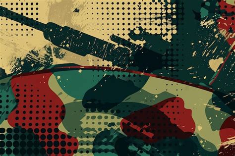 Premium Photo Camouflage Background With Halftone Effect