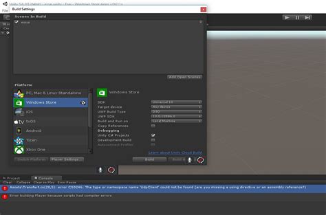 Udpclient Could Not Be Found In Unity Building For Hololens Unity Engine Unity Discussions