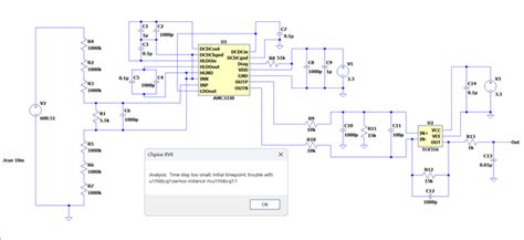 AMC3330 Q1 Voltage Sensing Circuit Simulation With AMC3330 Q1 Is Throwing Error Amplifiers