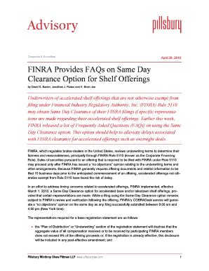 Fillable Online FINRA Provides FAQs On Same Day Fax Email Print PdfFiller