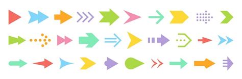 Premium Vector Arrows Colorful Icon Set Different Shapes Arrow