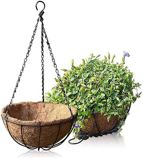Jp Kunziuimn 【2個入り】 植木鉢 吊り下げ 鉄 ココヤシ ハンギングプランター 観葉植物 丸 ポット