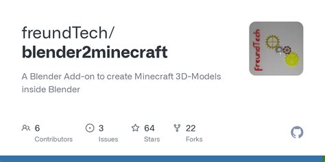 GitHub FreundTech Blender Minecraft A Blender Add On To Create Minecraft D Models Inside Blender