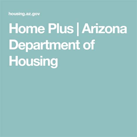 Home Plus Arizona Department Of Housing Mortgage Assistance