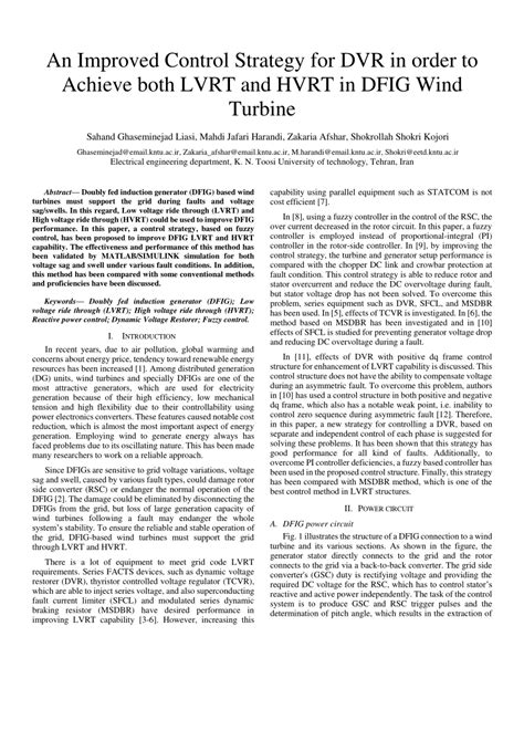 Pdf An Improved Control Strategy For Dvr In Order To Achieve Both