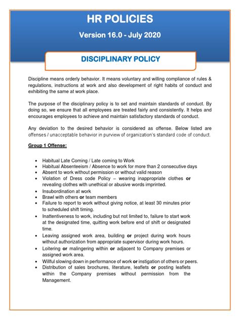Disciplinary Policy 050821 Pdf Sexual Harassment Disciplines