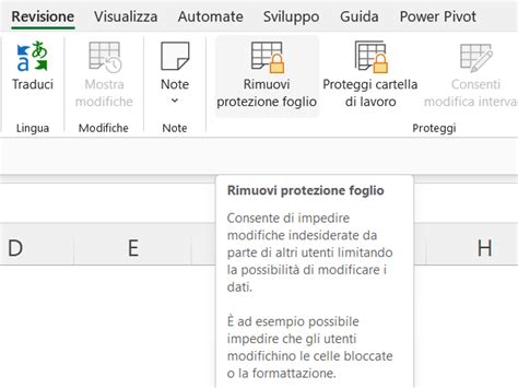 scopri come rimuovere la protezione a un file excel