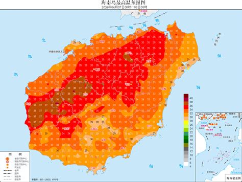 海南省气象局2024年04月07日05时40分继续发布高温四级预警