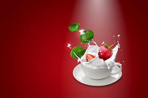 4k 5k Strawberry Milk Water Splash Hd Wallpaper Rare Gallery