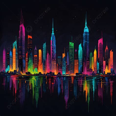 전기 도시 스카이라인 전기 같은 도시 지평선 배경 일러스트 및 사진 무료 다운로드 Pngtree