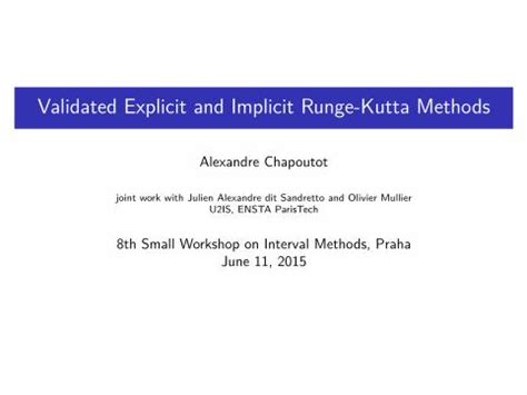 Pdf Validated Explicit And Implicit Runge Kutta Methods Dokumen Tips