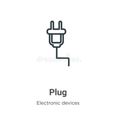 Plug Outline Vector Icon Thin Line Black Plug Icon Flat Vector Simple Element Illustration