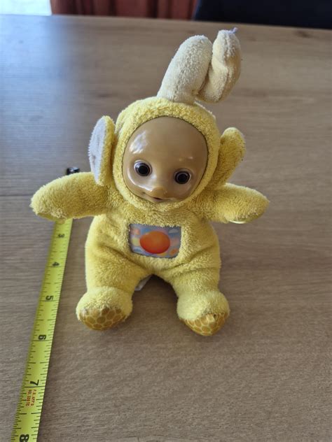Vintage Yellow Teletubbies Laa Laa Plush Toy 90s Toy With Clip