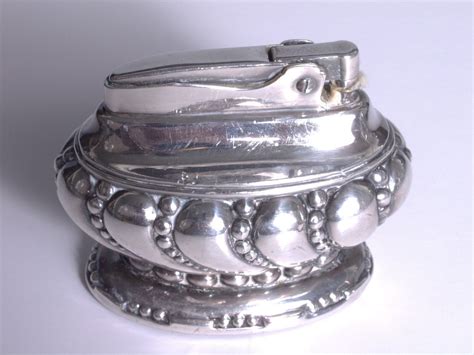 Vintage Cigarette Lighter 1940s Ronson Crown Silver Plate