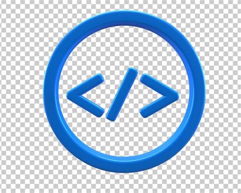 Premium Psd Html Code Blue Icon 3d Rendering