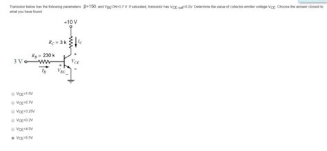 Solved 1 Transistor Below Has The Follow Ng Parameters What