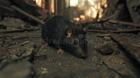 A Moody Scene Featuring A Sewer Rat Perched On A Ledge With Dim