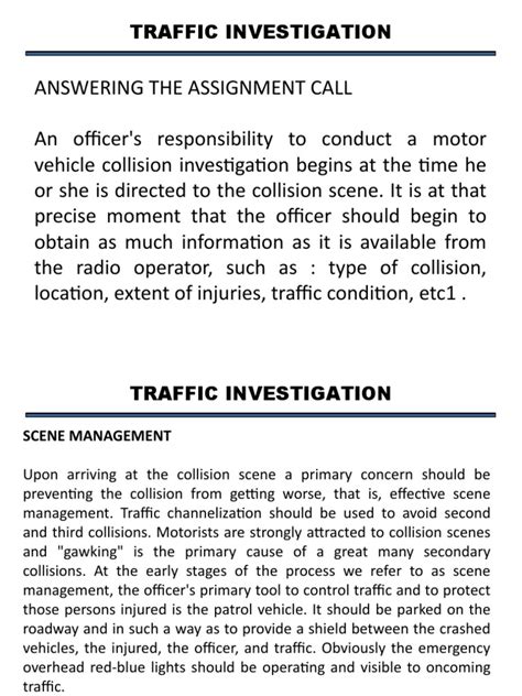 Cdi 4 Traffic Investigation Pdf Traffic Collision Traffic