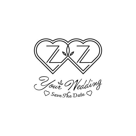 Premium Vector Letters Zz Wedding Love Logo For Couples With Z And Z Initials