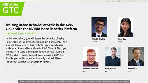 Training Robot Behavior At Scale In The Aws Cloud With The Nvidia Isaac Robotics Platform