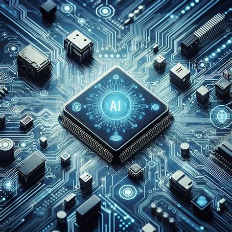 인공지능 프로세서 단위 데이터 T와 함께 Pcb 메인보드에 강력한 양자 Ai 구성 요소 프리미엄 Ai 생성 이미지