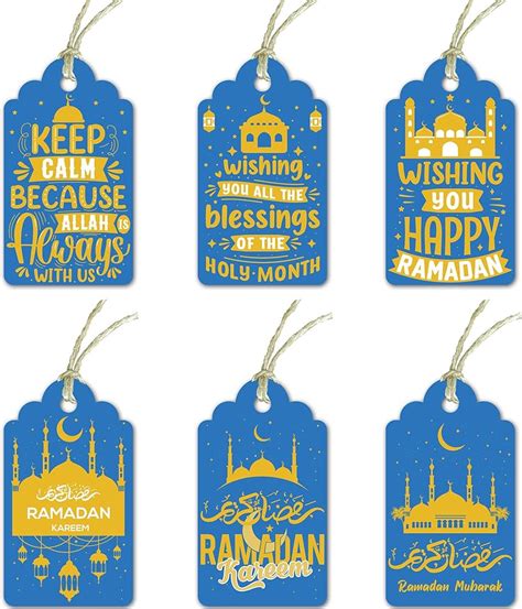 Pcs Ramadan Mubarak Eid Mubarak Gift Tag Lables Ramadan