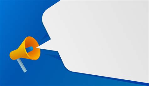 Blue Megaphone With An Empty Speech Bubble On Blue Background Social Media Concept For
