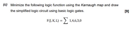 Solved C Minimize The Following Logic Function Using The Chegg