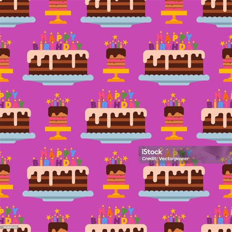 결혼식 이나 생일 파이 케이크 과자 디저트 베이커리 식 맛 있는 완벽 한 패턴 배경 벡터 일러스트 레이 션 플랫 결혼 의식에 대한 스톡 벡터 아트 및 기타 이미지 Istock