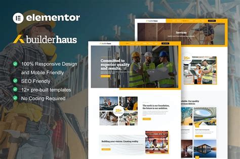 Builderhaus Construction Company Elementor Pro Template Kit