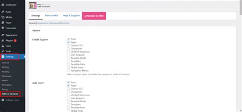 How To Use And Configure The Sticky Toggle Option Easy Table Of Contents